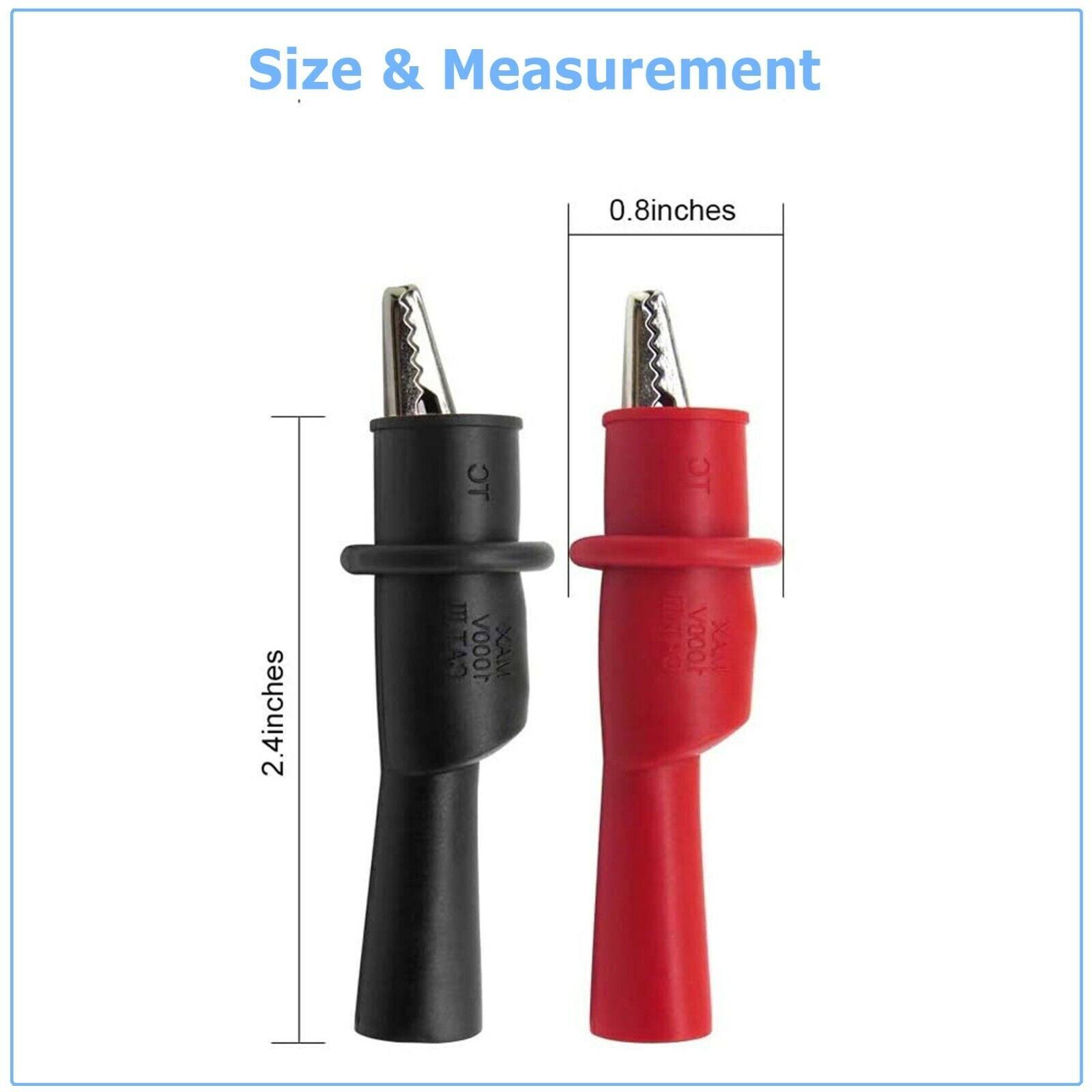 2 Pair Alligator Crocodile Test Clip Clamp For Fluke Multimeter Tester ...
