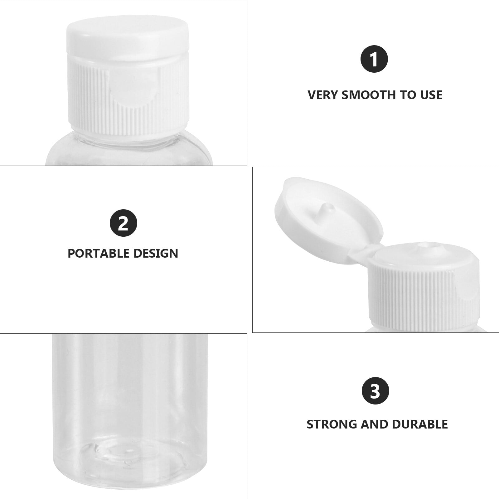 10Pcs 50ml Empty Plastic Sample Bottle Container Jar Pot Vial with Lid ...