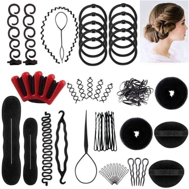 19 Pcs Hair Braiding Tool, DIY Hair Styling Tool Kit Updo Ponytail ...