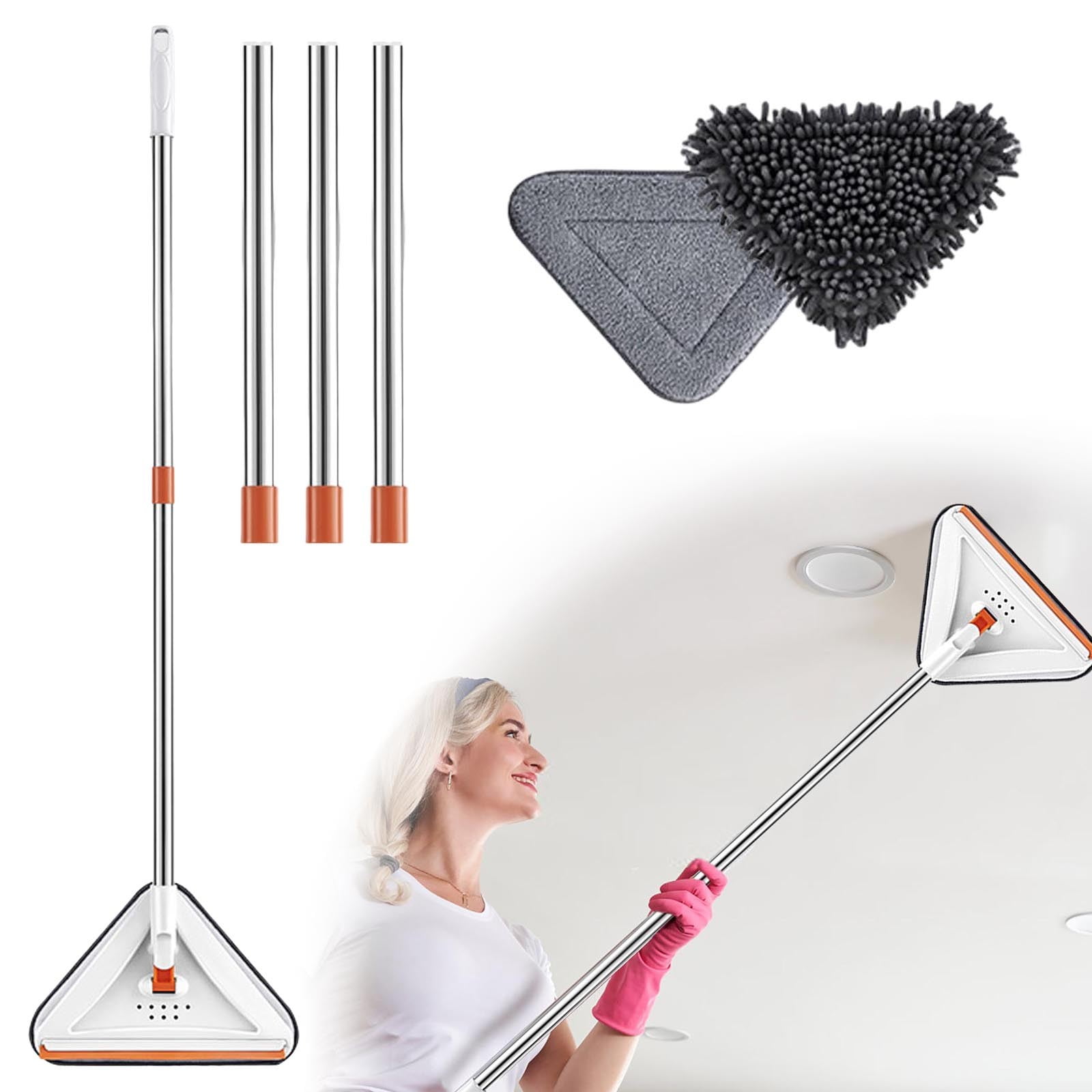 Wall Cleaner Mop With Long Handle 2025 Upgrade 360° Rotatable ...