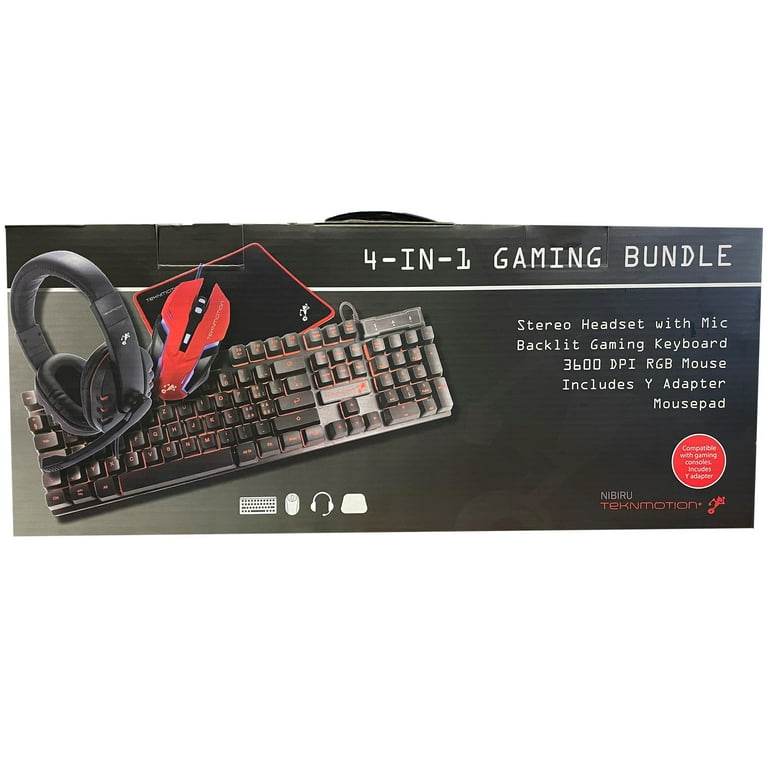 TekNmotion Nibiru 4-In-1 Gaming Bundle Keyboard, Mouse TekNmotion Nibiru 4-In-1 Gaming Bundle Keyboard, Mouse
