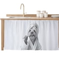 Bathroom Funny Dog Cabinet Curtains 32" W x 55" L The Dog Brushing Its ...
