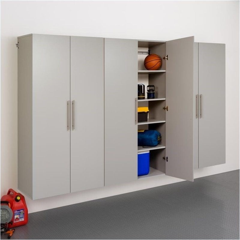 Bowery Hill 108" 3 Piece Storage Cabinet Set in Light Gray - Walmart ...