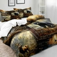 LUVIVIHOME 3PCS Deer Moose Elk Black Bear Duvet Cover Queen Bedding Set ...