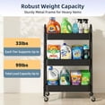 Gianna Utility Cart, Metal, 3‑Tier, Lockable Caster Wheels , 360 ...