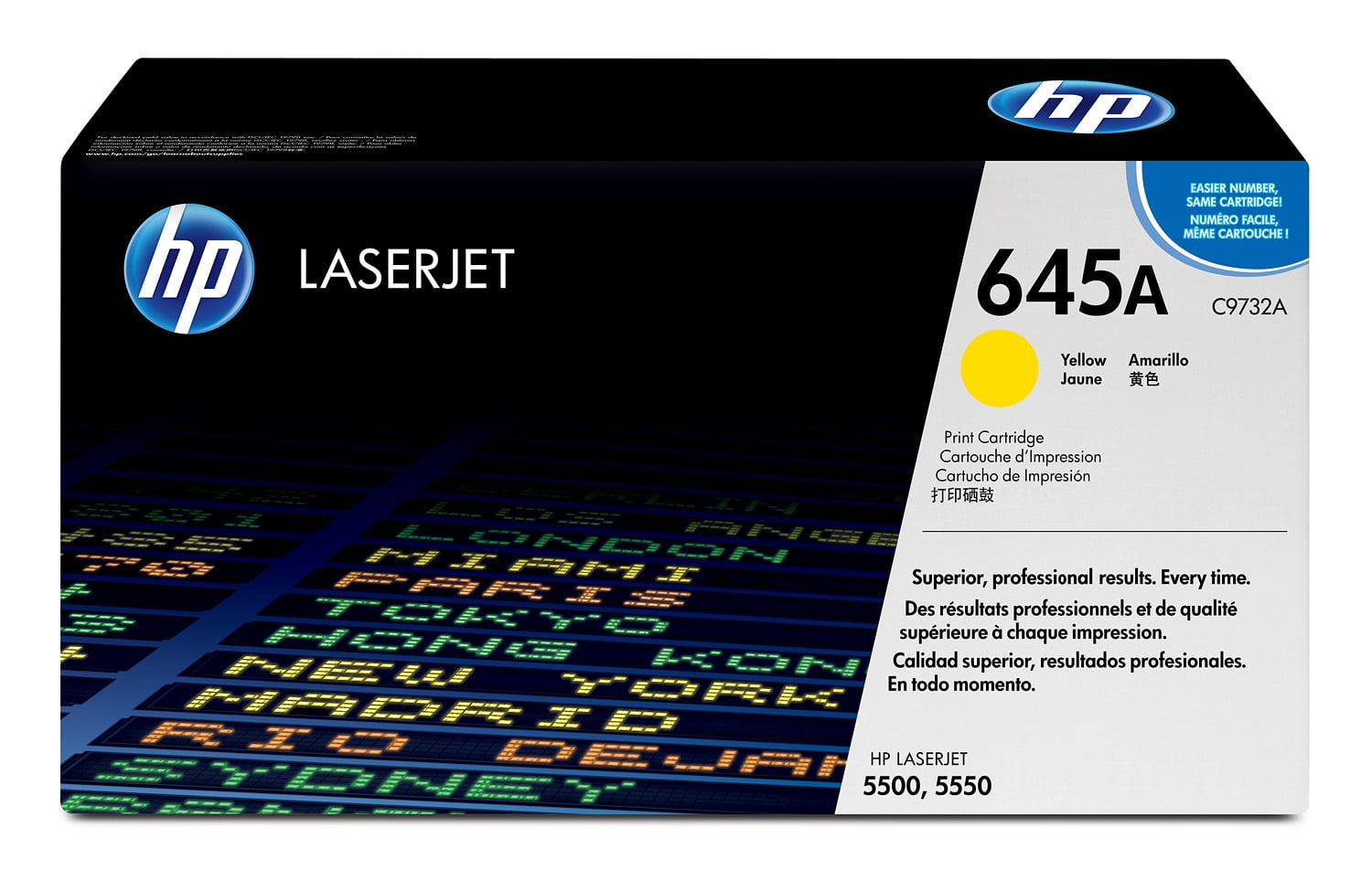 HP 645A Yellow Original LaserJet Toner Cartridge, ~12,000 pages, C9732A ...