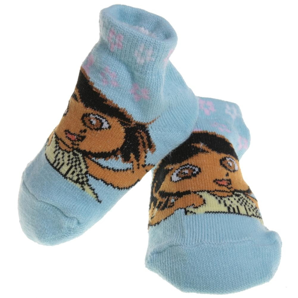 Dora The Explorer - Blue Floral Baby Socks - Walmart.com