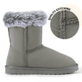 Kushyshoo Girls Kids Snow Boots, Warm Fur Lining, Grey, Lightweight ...