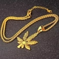 1 PCS Gold Maple Leaf Pendant Necklace Unisex Hip Hop Statement Jewelry ...