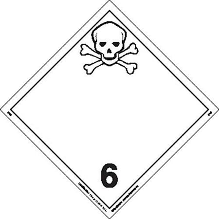 Labelmaster IPV5 Toxic Placard, International Wordless, Permanent Vinyl ...