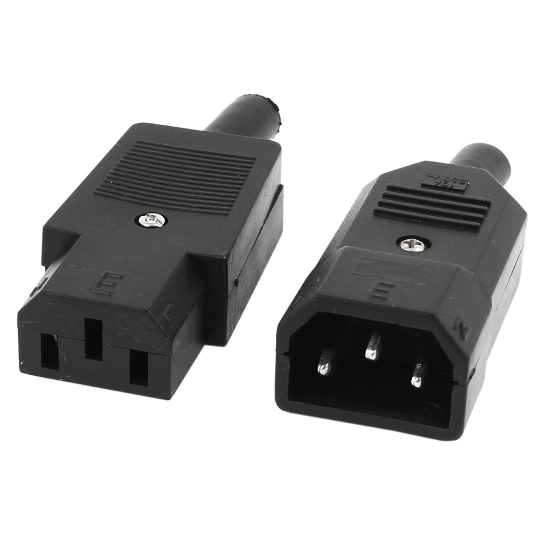 Pair Rewirable Design IEC320 C14 Plug to C13 Socket Power Adapter 250V ...