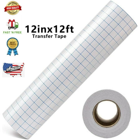 HTVRONT Clear Vinyl Transfer Paper Tape Roll 12" x 12 ft Clear W/Blue ...