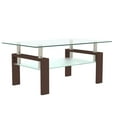 Modern Glass Corner Table, Square Coffee Table, Sofa Side Table with ...