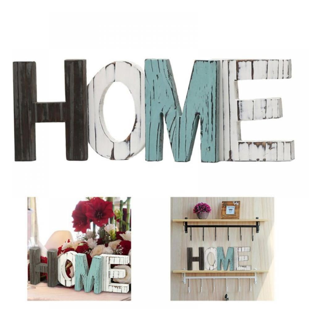 Rustic Wood HOME Decor Sign Wooden Cutout Letters Free Standing Decor ...