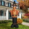 10FT Thanksgiving Inflatable Turkey with Pilgrim Hat, LED Lights ...