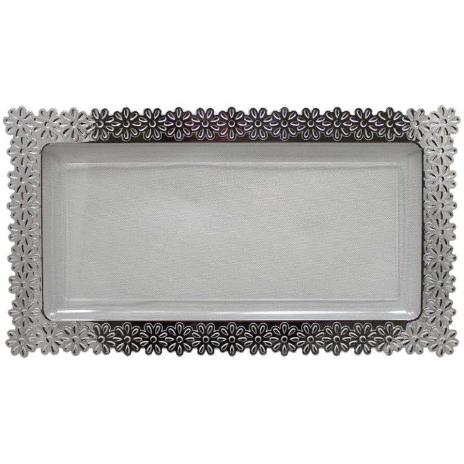 Crown Display Plastic Plates Floral Design, Clear Disposable Trays With ...