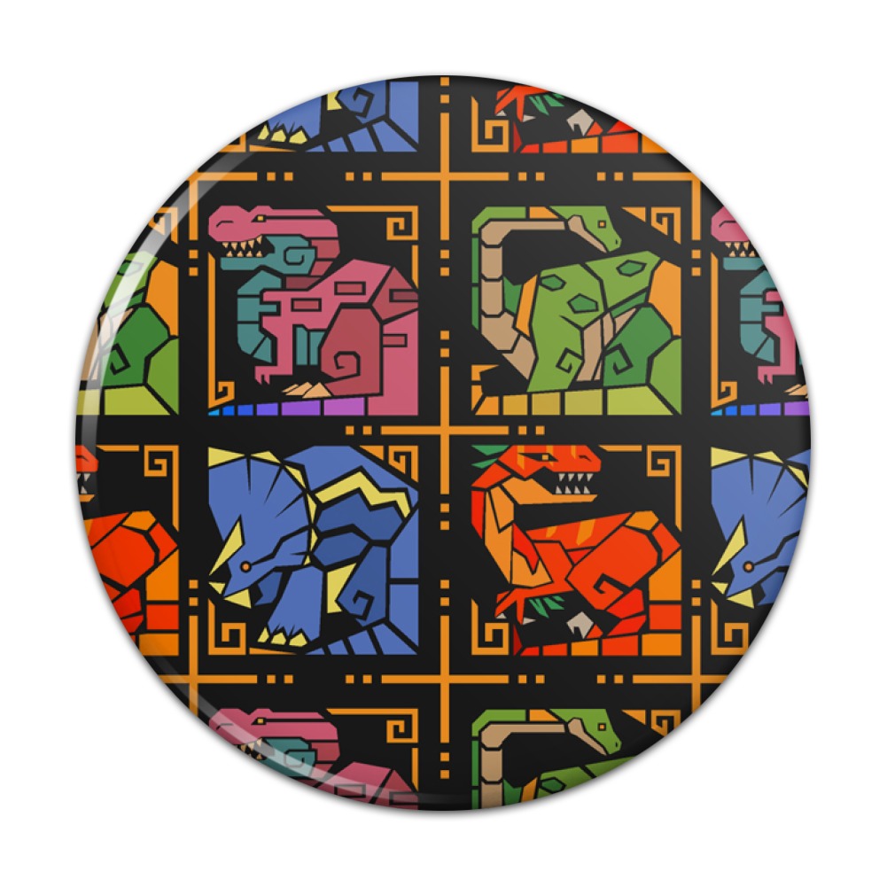 Geometric Dinosaurs Aztec Mayan Style Tyrannosaurus Triceratops ...