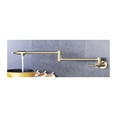Brushed Gold Faucet Wall Mounted Pot Filler Folding 2 Handles Single ...