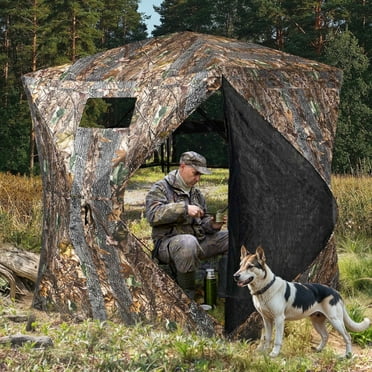 TIDEWE Hunting Blind, Double Ground Blinds 270° See Through for 3-in-1 ...