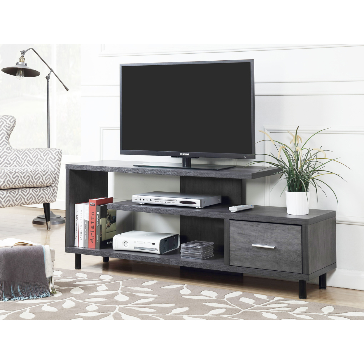 Seal II 60 inch TV Stand , Charcoal Gray - Walmart.com