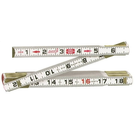 Lufkin Red End 066F Flat Reading Folding Rule, 6 ft L X 5/8 in W, Wood ...