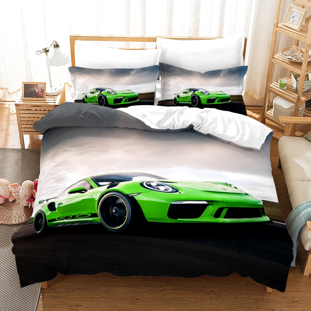 Kawaii Cute Race Car Racing Car Bedding Bed Set Twin for Fans Kids ...