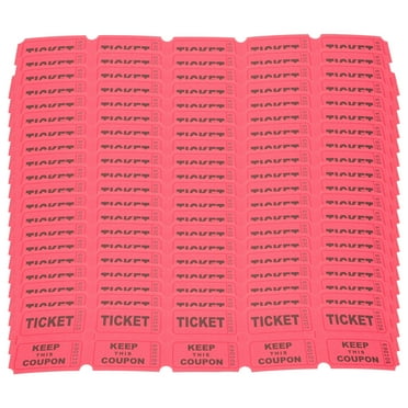 Raffle Colored Stub Auction Tickets - 500 Sheets, 10 Numbers per Sheet ...