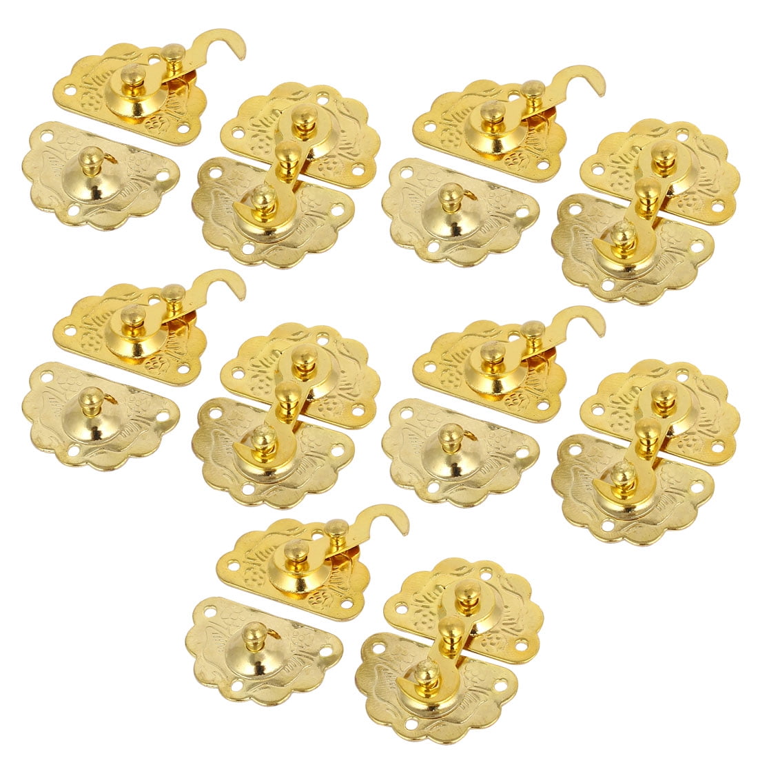 Chest Jewelry Box Case Lock Buckle Latches Toggle Hasp Gold Tone 10PCS ...