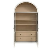 Modway Nolan 74" Tall Arched Storage Display Cabinet in Ivory Oak ...