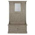 Mountain Lodge Solid Wood Hall Tree with Mirror Doors and Antique ...