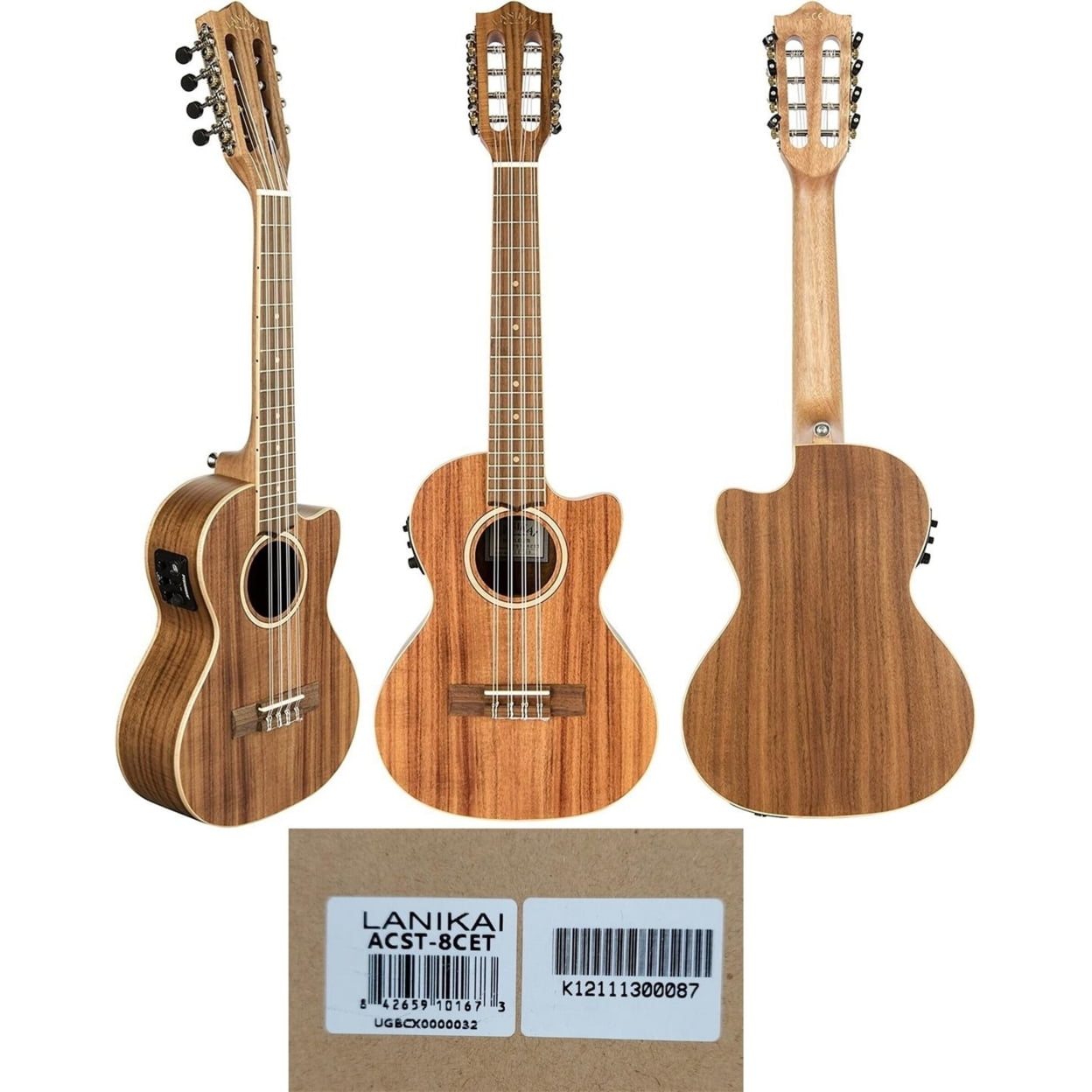 Lanikai ACACIA Series ACST-8CET 8-String Tenor Acoustic Electric ...