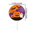5PCSHalloween Round Handheld Fan with Pumpkin Ghost Bats Print ...