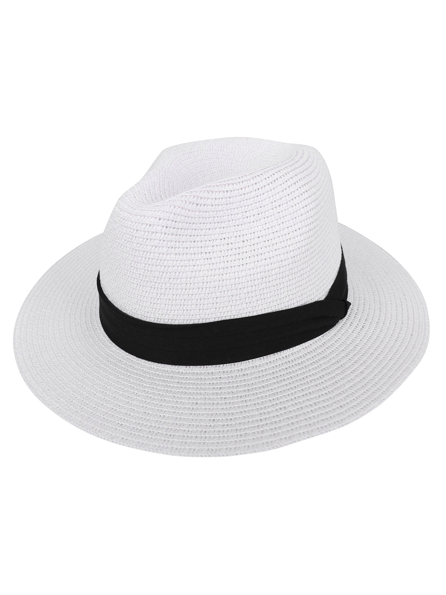 Panama Straw Hat Men Womens Wide Brim Packable Roll Up Fedora Beach