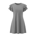 Bxsruta Girls Ruffle Short Sleeve T Shirt Dress Casual A Line Mini ...