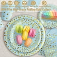 350PCS Blue and Gold Paper Plates Party Decorations Dinnerware Sets for ...