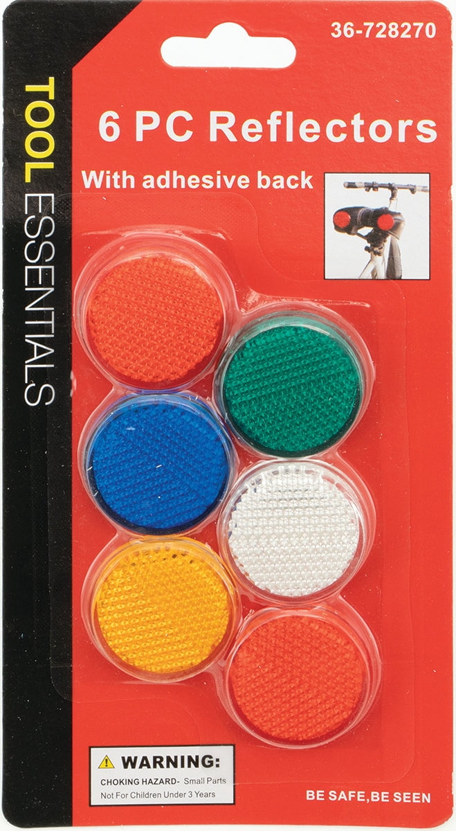 6pc Round Reflectors, Assorted Colors - Walmart.com