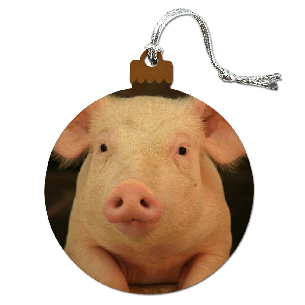 Little Pig Piggy Wood Christmas Tree Holiday Ornament - Walmart.com