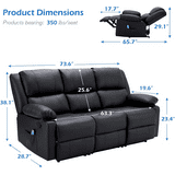 AECOJOY Reclining Sofa with Massage&Heat Function, Wall Hunger Recliner ...