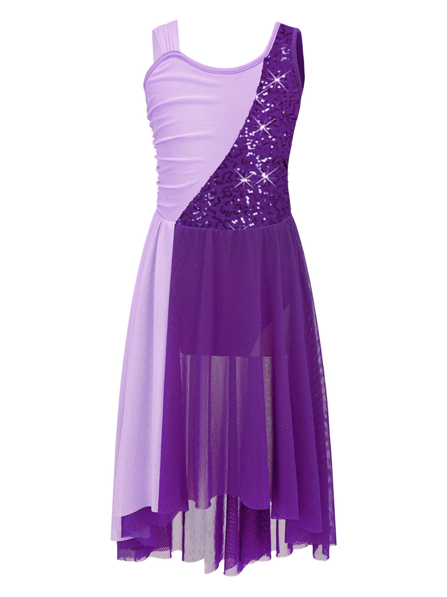 IEFIEL Kids Girls Sequins Lyrical Dance Dress Ballet Gymnastic Leotard ...