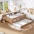 LHYY Queen with built-in bookshelves and small staircase,high-quality ...