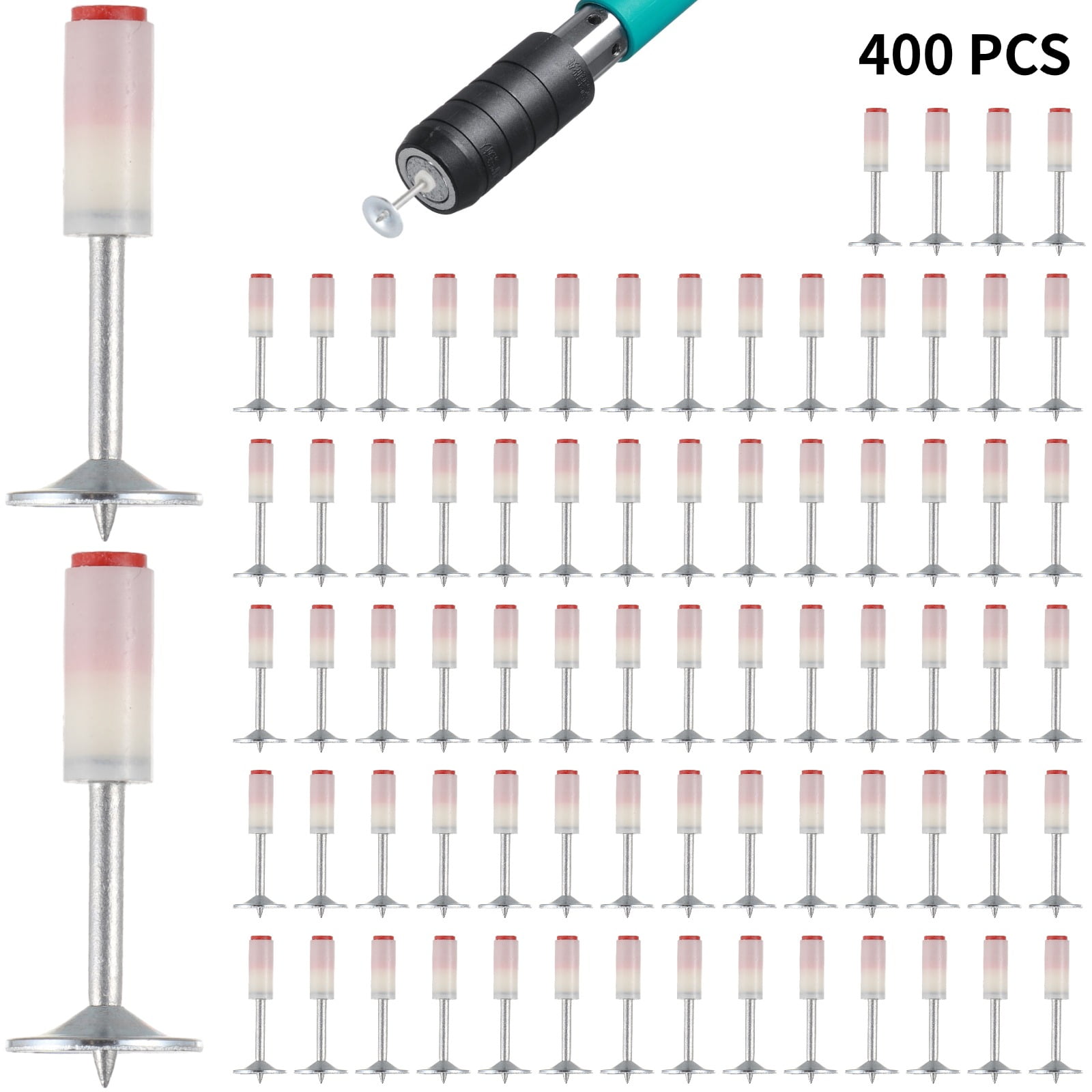 400 PCS Steel Concrete Nails, Nail Gun Manual Nails, 7.3mm Round Wall ...