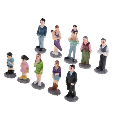 10 Pieces Resin Figure Figure Character People Sand Table Model ...