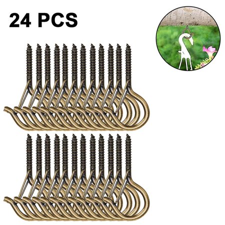 24 Pcs Screw In Hooks Outdoor String Lights Safety Screw Hook | Walmart ...