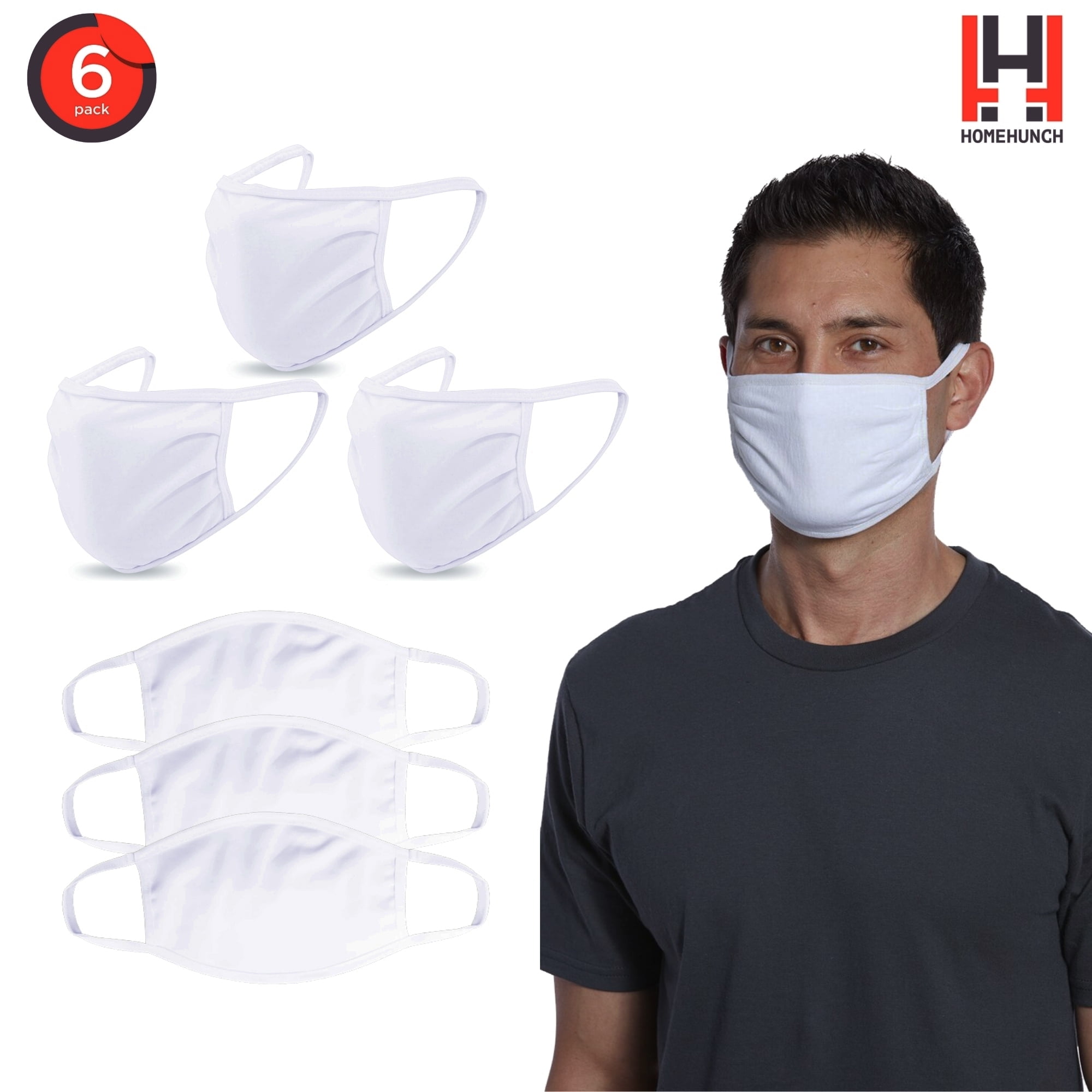 Lebbro Cloth Face Mask Reusable and Washable Masks 6 Pack Men and Women ...