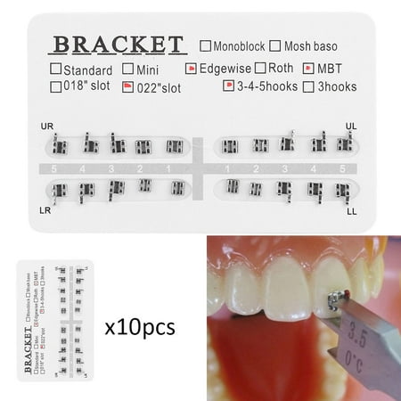 Dental Brackets,10 Packs Metal Dental Dental Orthodontics Brackets ...