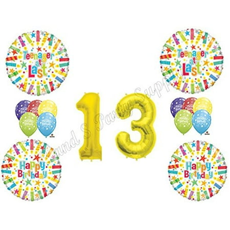 13TH THIRTEENTH Teenager At Last Happy Birthday Balloons Decoration ...