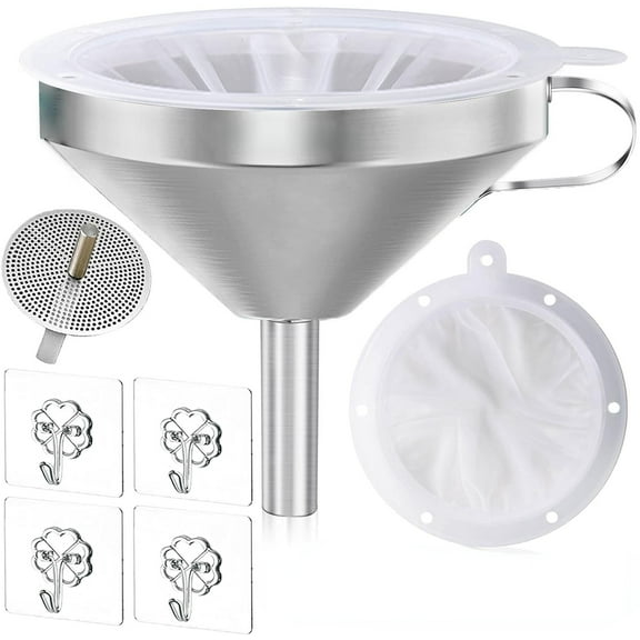 Home Kitchen Oil Funnel with Large Caliber, Drip-Free Pour Spout for ...