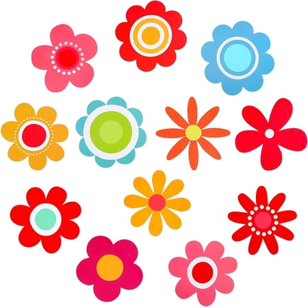 60 Pieces Spring Flower Cutouts Easter Flower Cutouts Mini Retro Flower ...