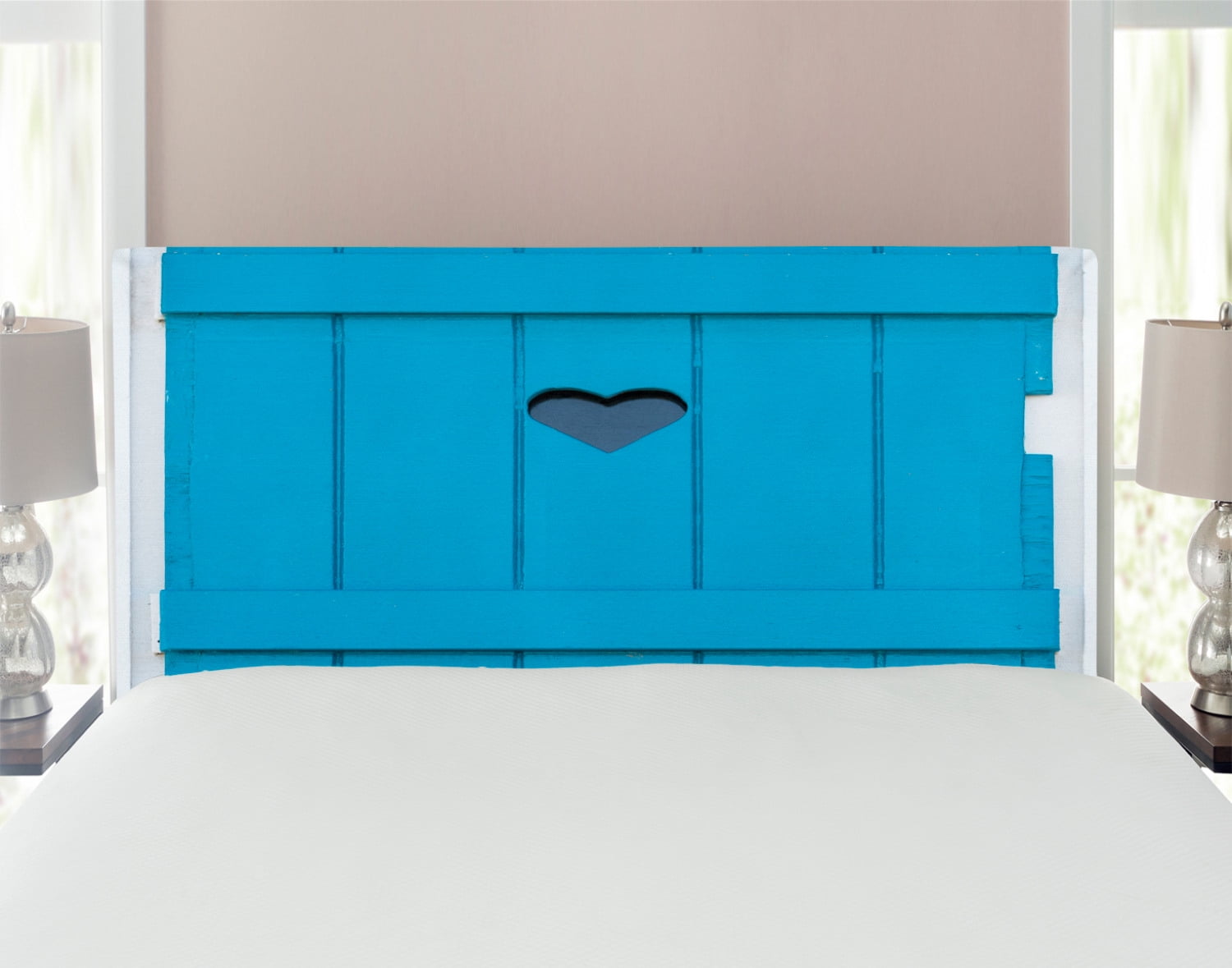 Country Headboard, Italian Style Window Shutters with Carved Heart ...