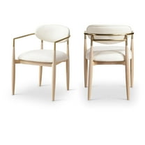 Meridian Furniture Riccio Cream Vegan Leather Upholstered Dining Arm ...